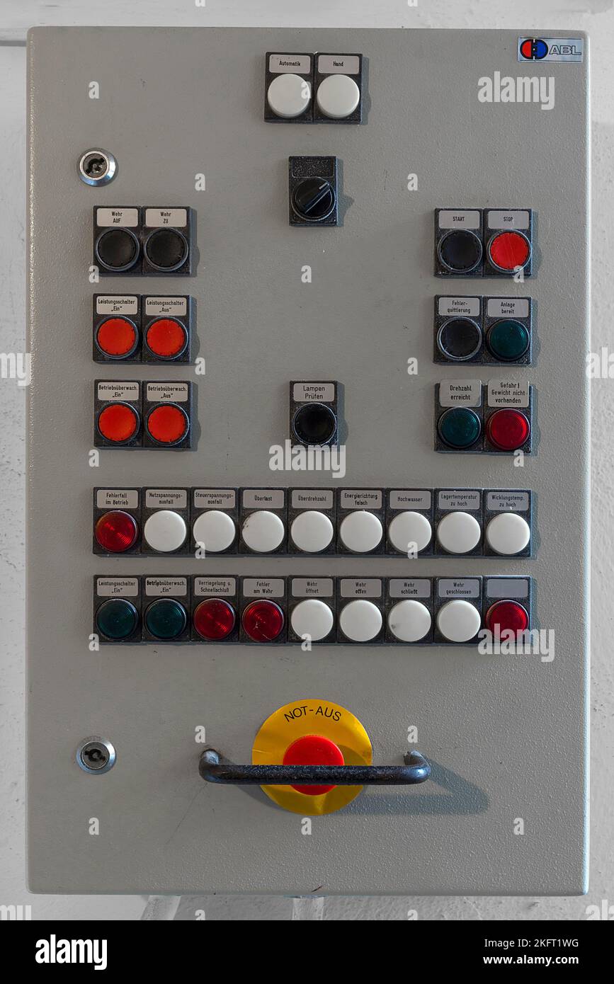 Switch cabinet in the E-Werk, Industrial Museum, Lauf an der Pegnitz ...