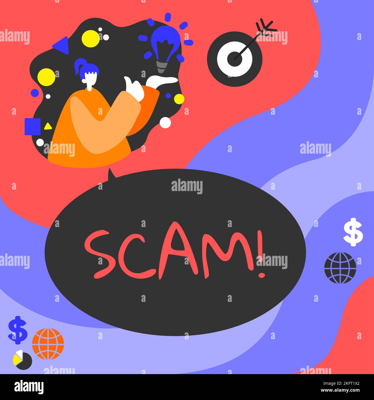 Text caption presenting Scam, Internet Concept dishonest scheme Fraud ...