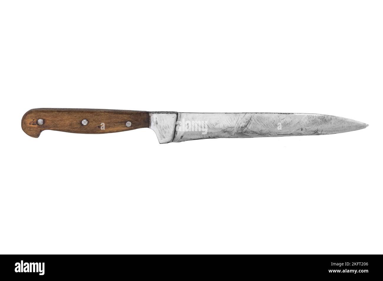 old vintage kitchen knife. isolated on white background Stock Photo - Alamy