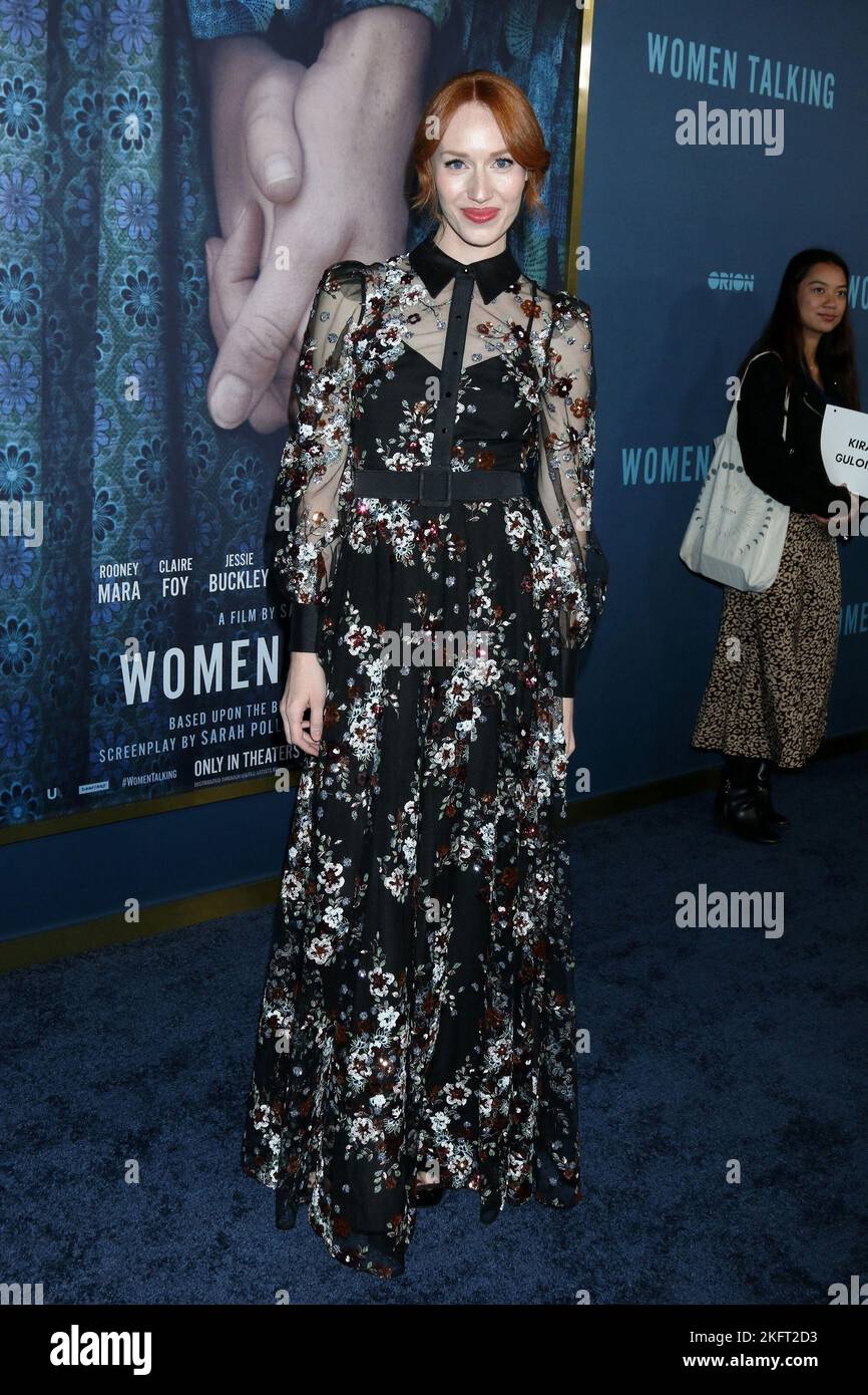 LOS ANGELES - NOV 17: Kira Guloien at the Women Talking Premiere at ...