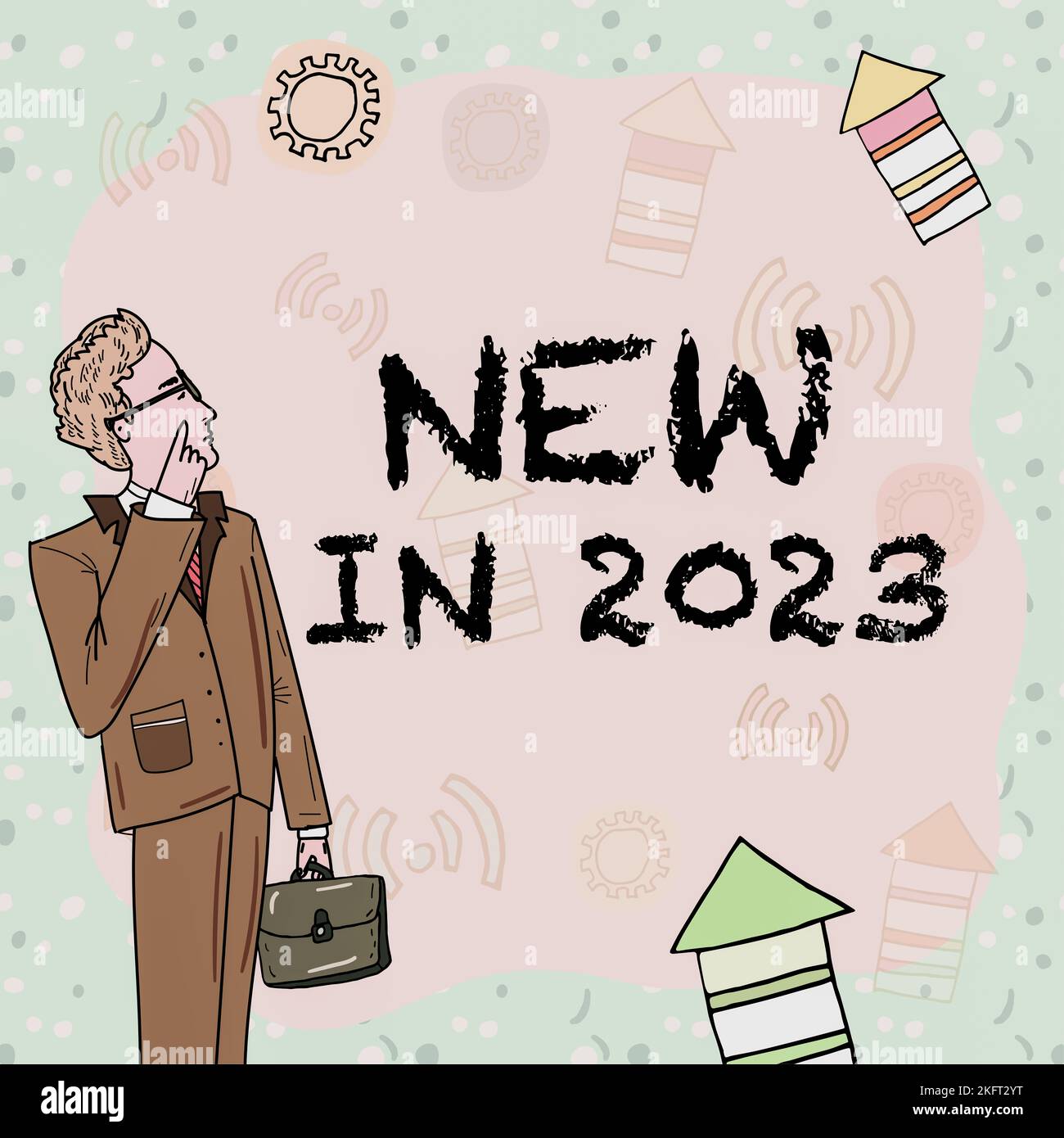 Sign displaying New In 2023. Business concept list of fresh things got ...