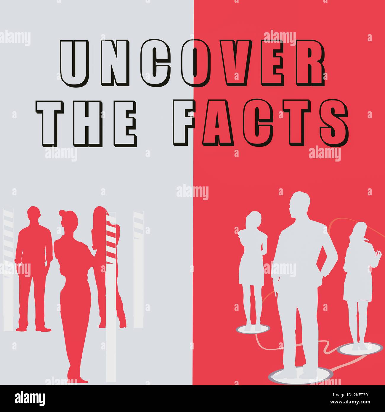 Conceptual caption Uncover The Facts. Business overview Find the truth ...