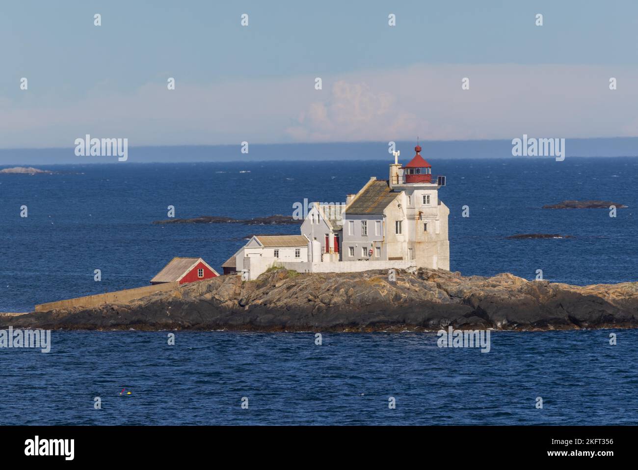 Lighthouse at the harbour exit Kristiansand, Norway, Europe Stock Photo ...