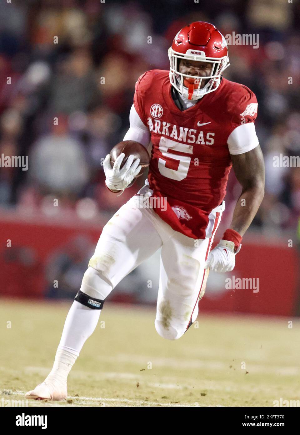 Fayetteville, AR, US, November 19, 2022: Raheim Sanders #5 running back ...