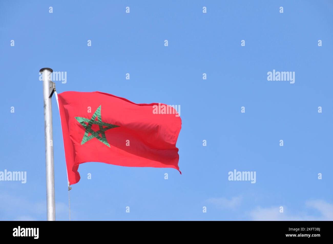 Moroccan national flag, Morocco, Africa Stock Photo - Alamy