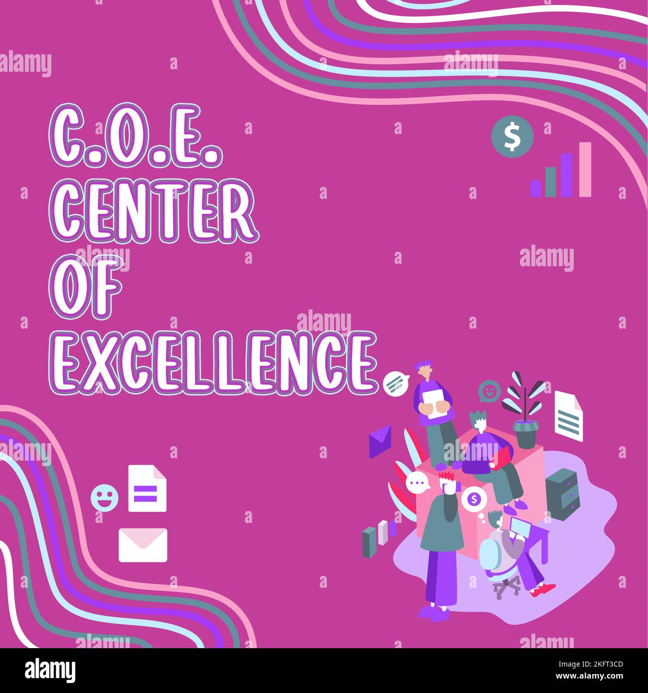 Hand writing sign C.O.E. Center Of Excellence. Business overview being ...