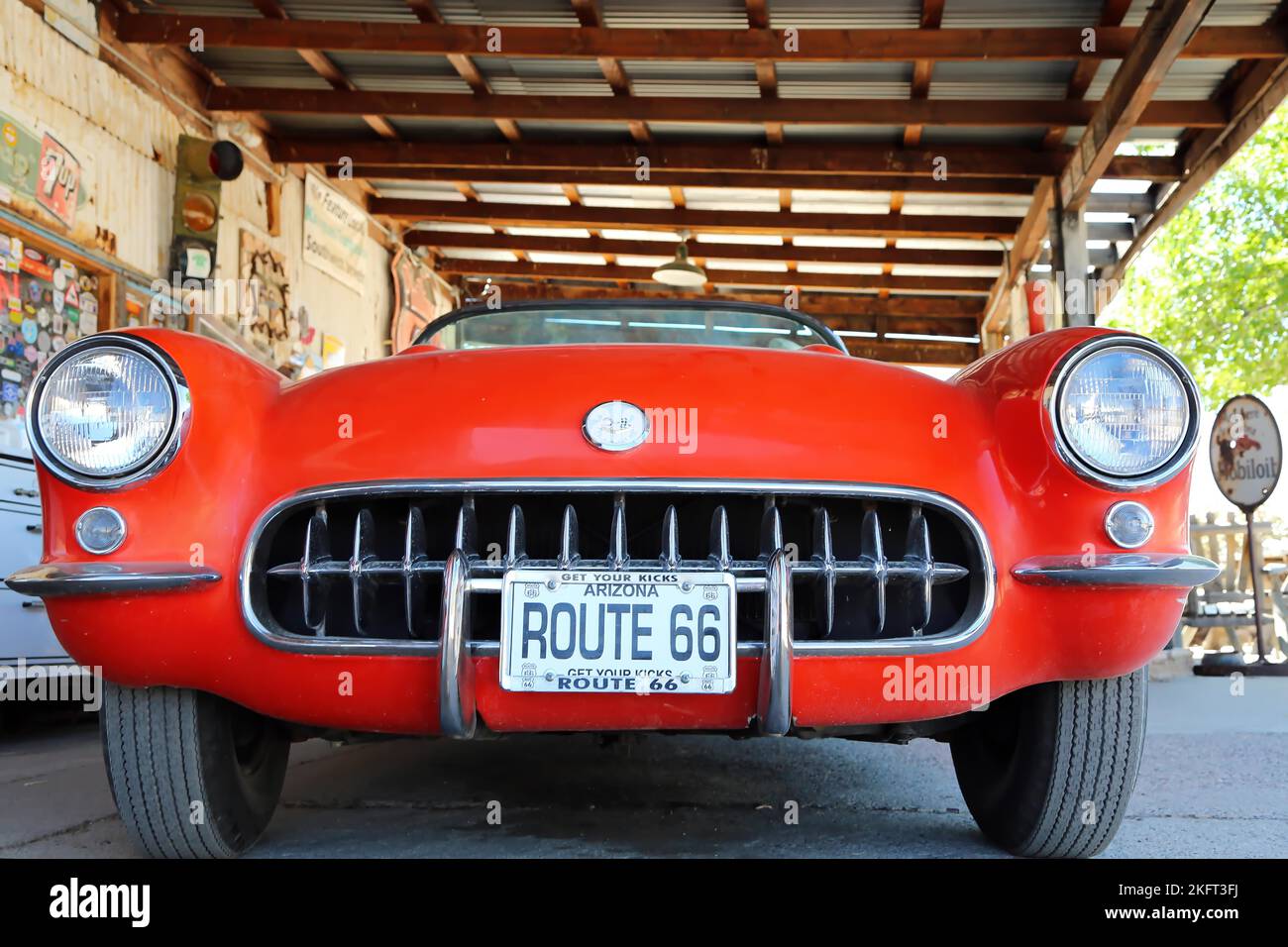 Corvette at the Hackberry General Store on historic Route 66. Kingman ...