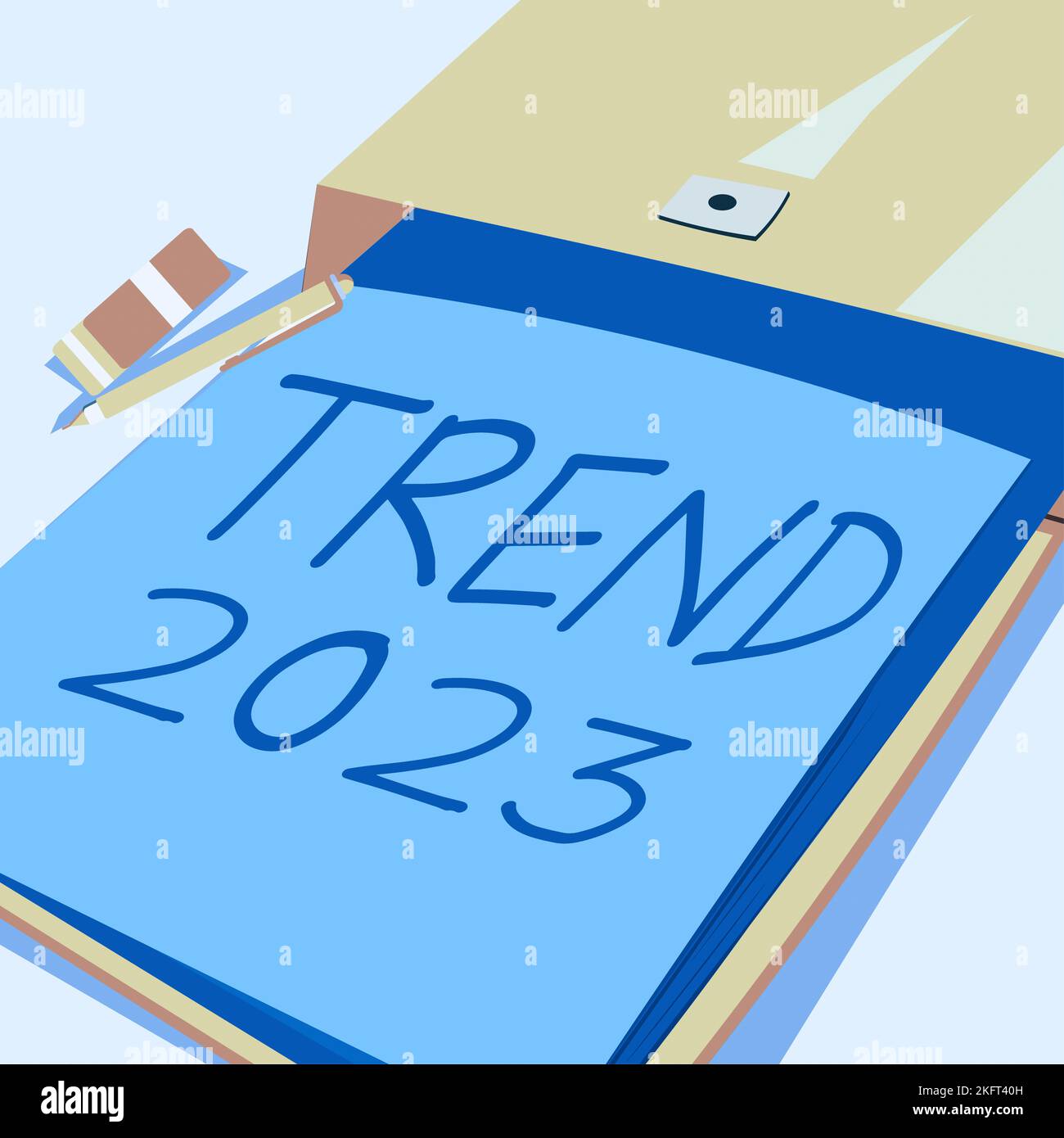 Hand writing sign Trend 2023. Business overview things that is famous ...