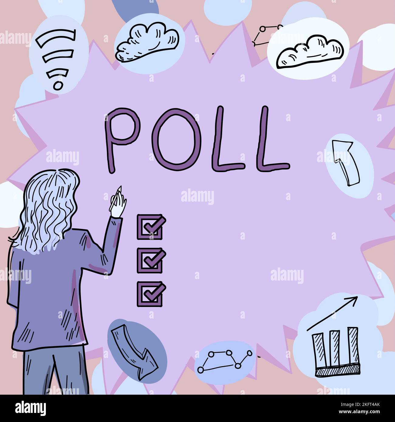 Inspiration showing sign Poll. Business overview Record of the number ...