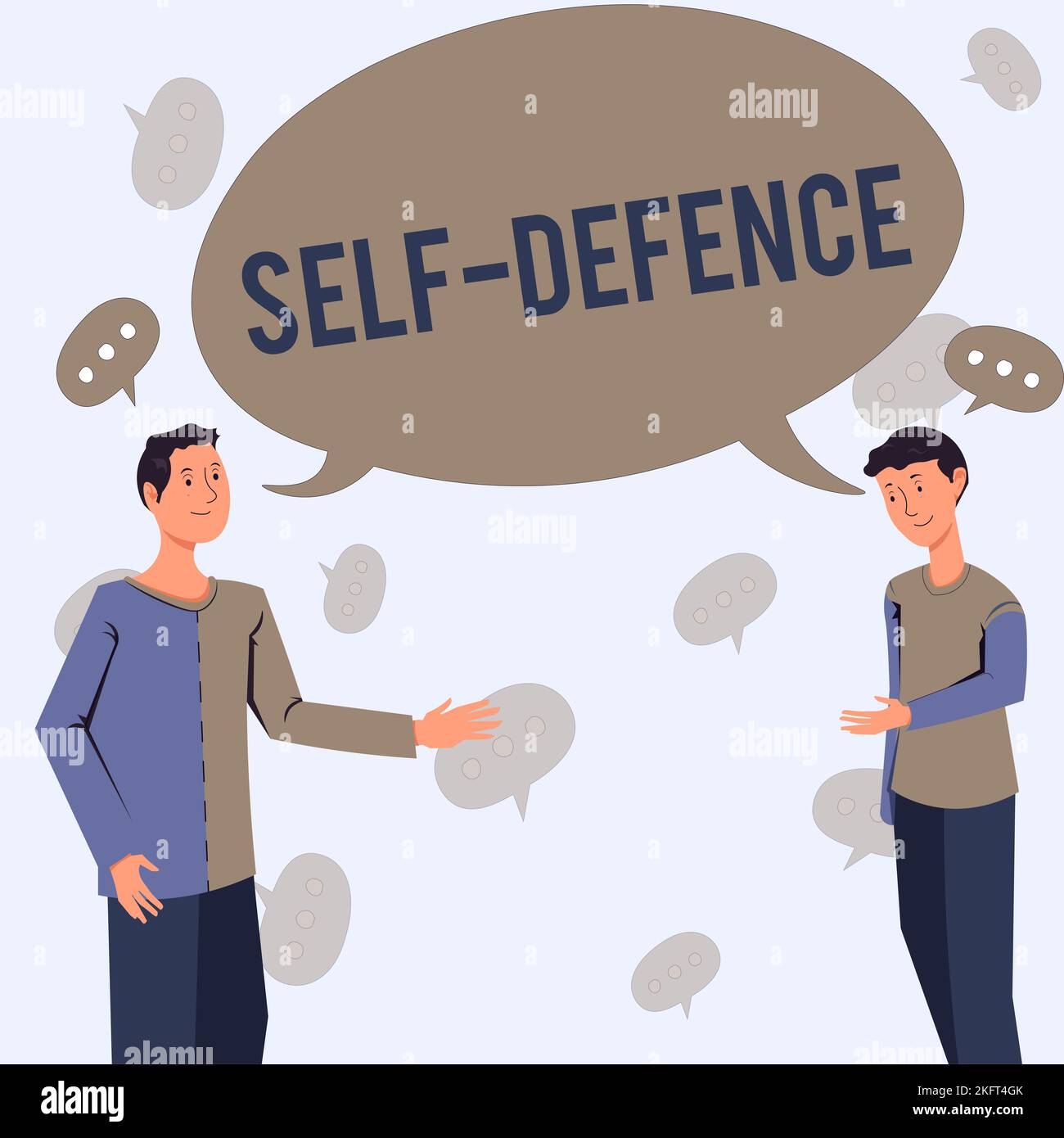Text caption presenting Self Defense. Word for the act of defending one ...