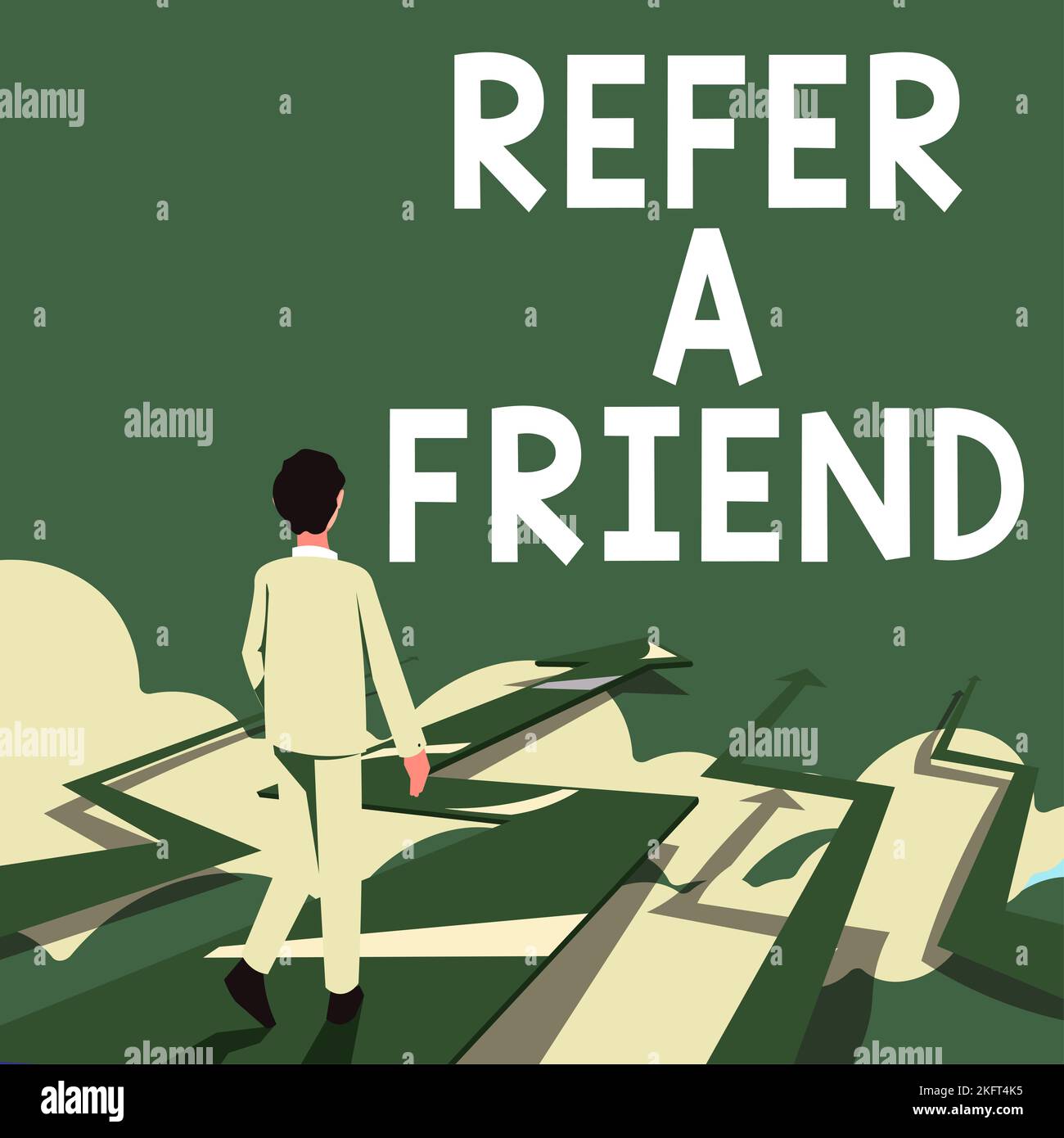 Hand writing sign Refer A Friend. Business approach Recommendation ...