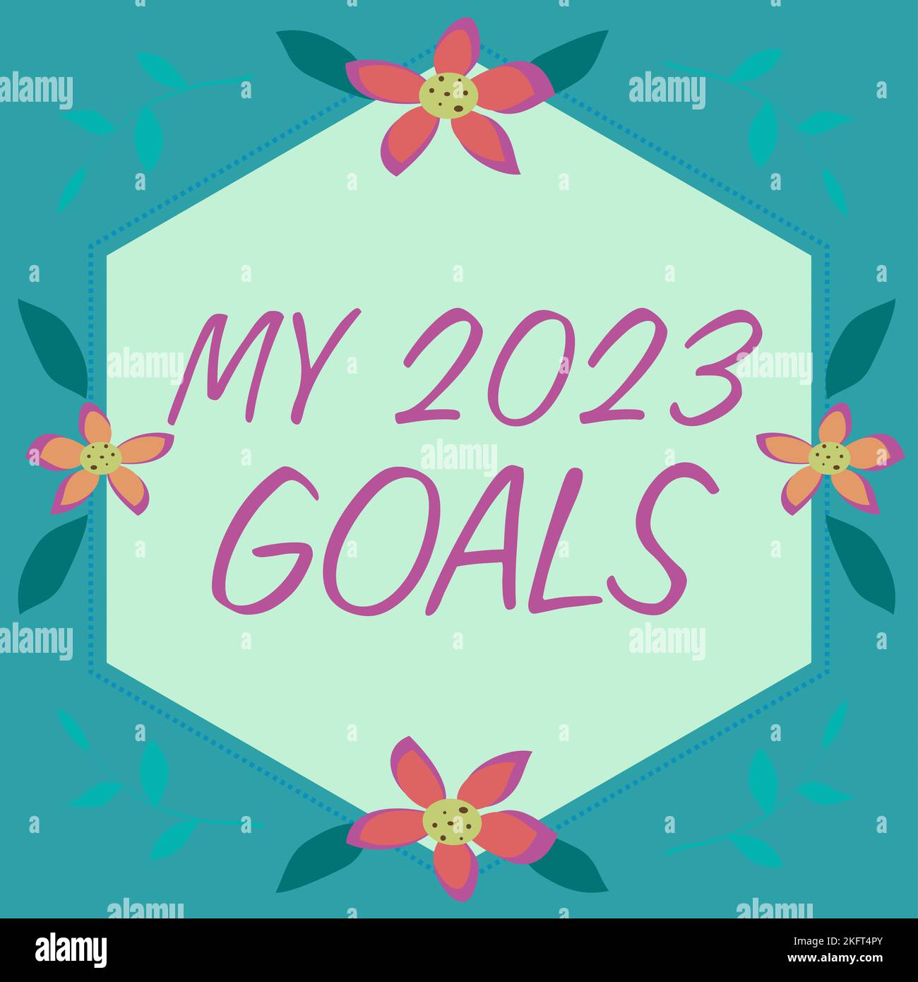 Text caption presenting My 2023 Goals. Business idea setting up ...