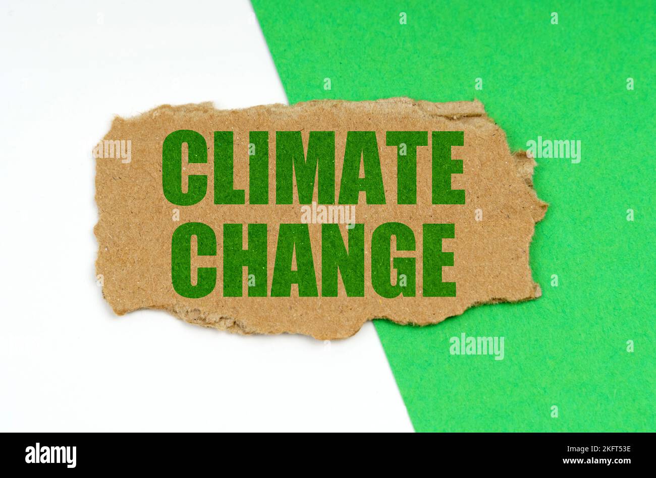 Environmental concept. On a white-green background lies a piece of ...
