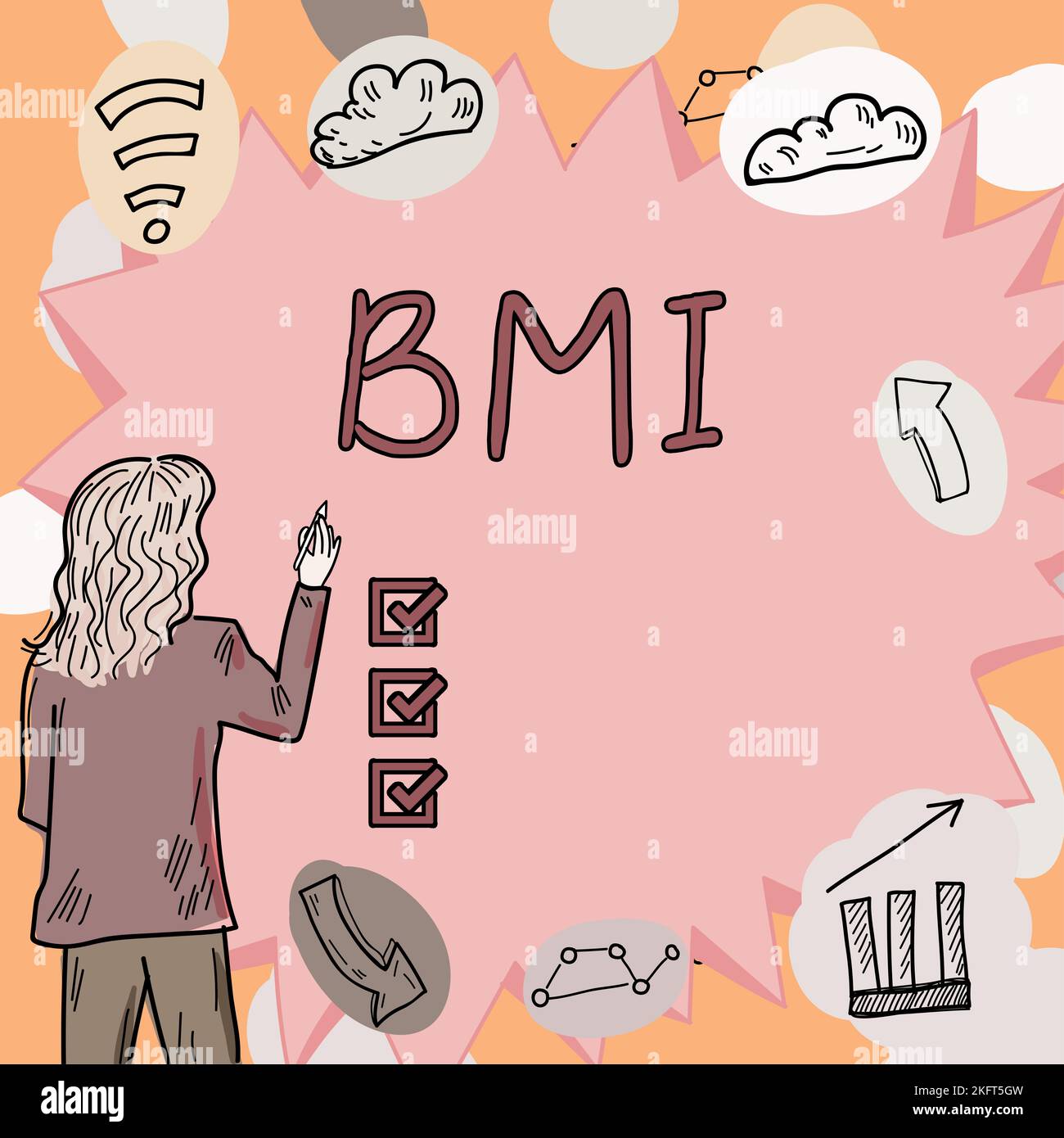 Handwriting text Bmi. Concept meaning Method of estimating body fat ...