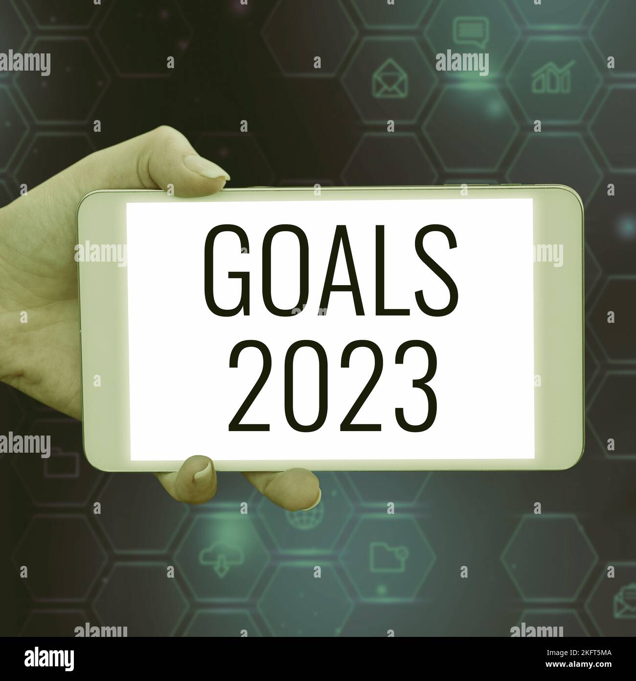 Conceptual display Goals 2023. Business showcase identifying something ...