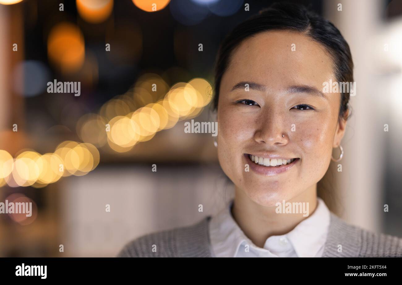 Face, chinese woman and skincare in city for beauty portrait, cosmetics ...