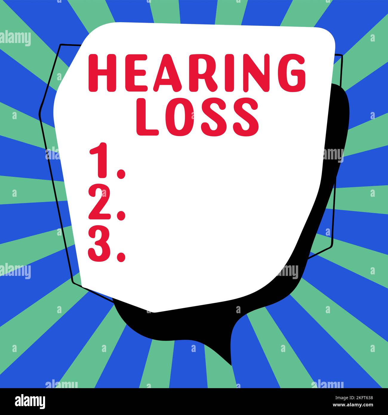 Handwriting text Hearing Loss. Concept meaning is partial or total ...