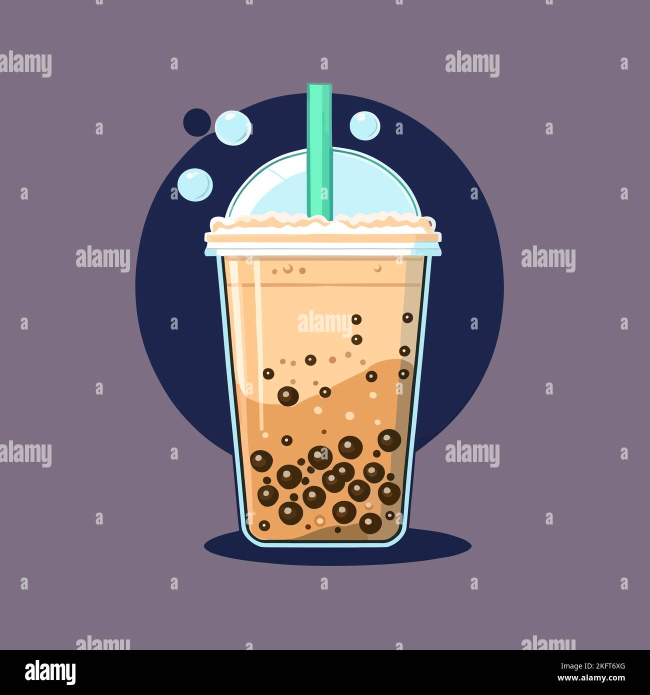 A vector illustration of a cup of bubble tea Stock Vector Image & Art ...