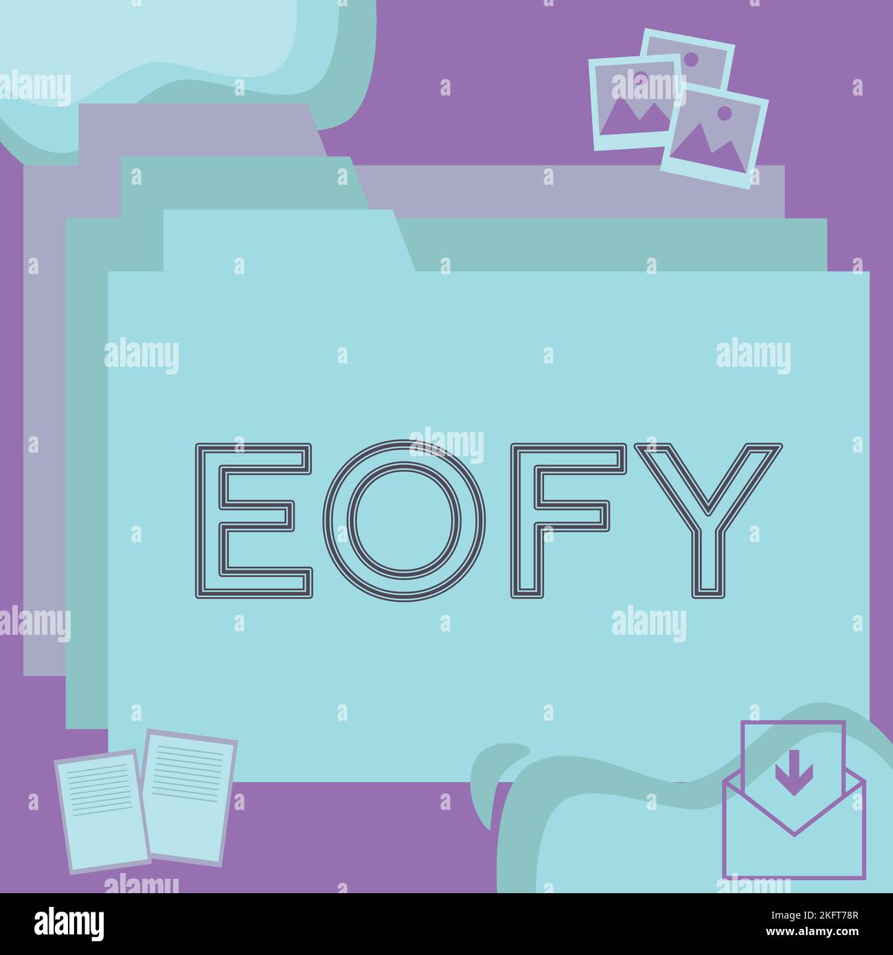 Text caption presenting Eofy. Word for a mega sale held on an end of a ...
