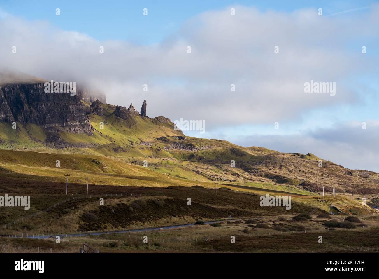 Majestic scenery of mountain range in cold weather located in Skye ...