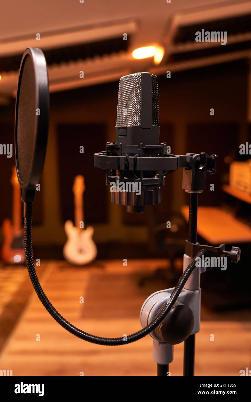 Microphone for recording for vocal singer with shock mount and pop ...