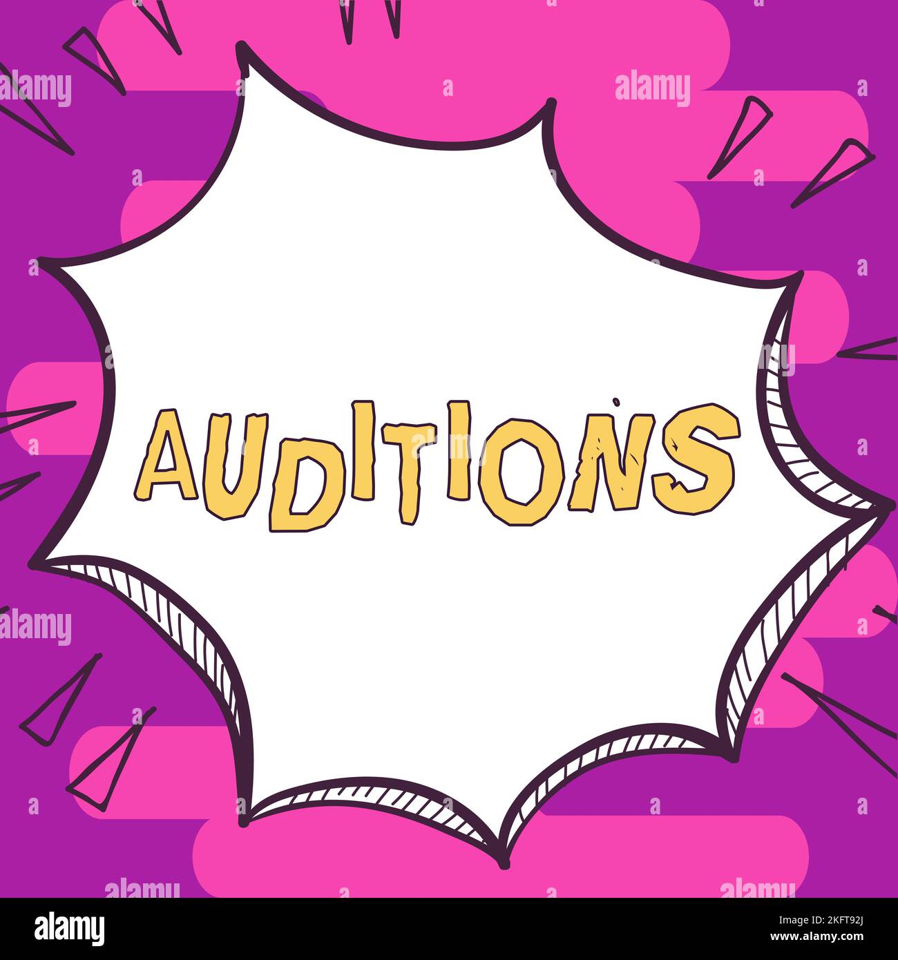 Sign displaying Auditions. Business overview a trial performance to ...