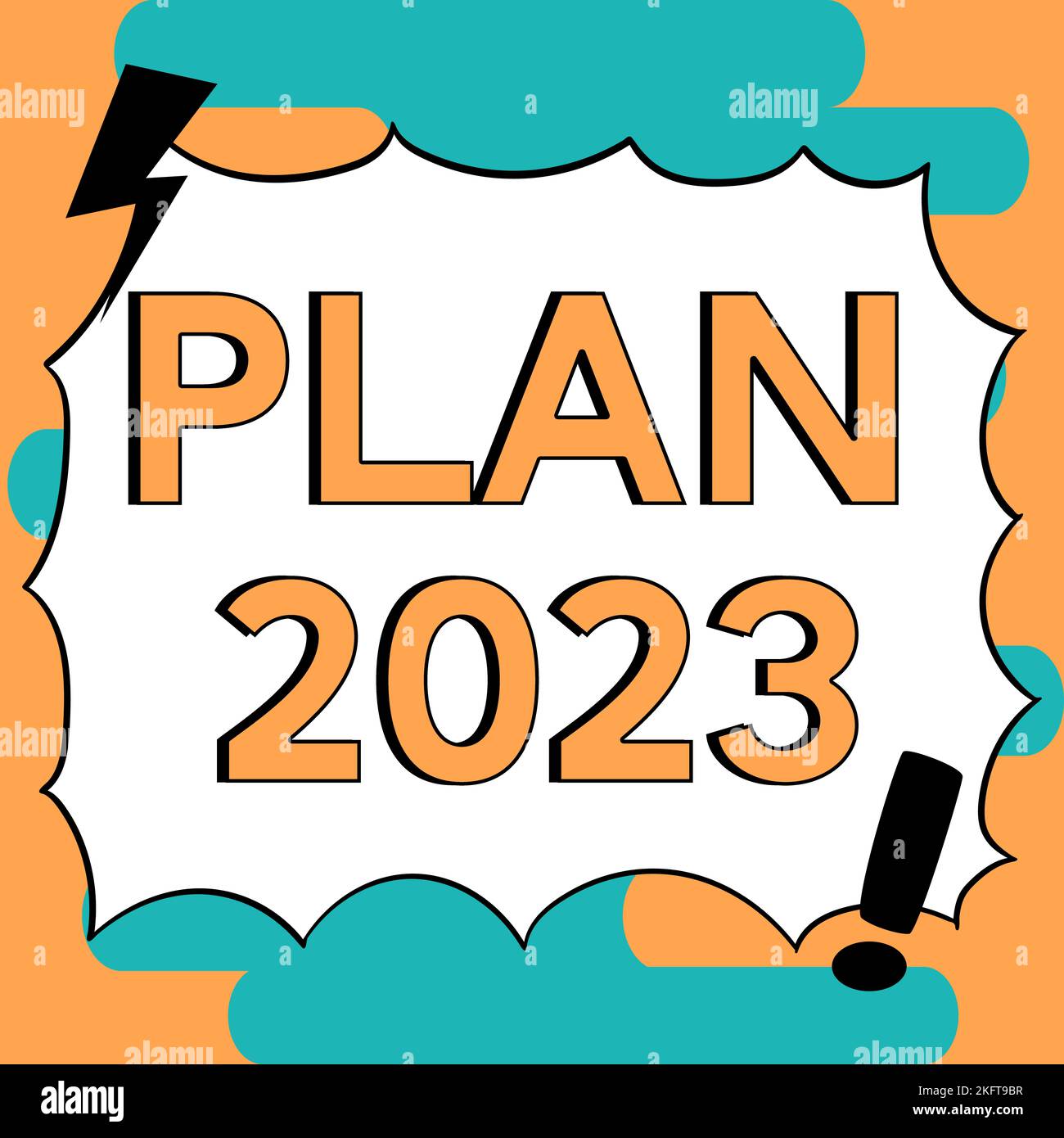 Text caption presenting Plan 2023. Business concept detailed proposal ...