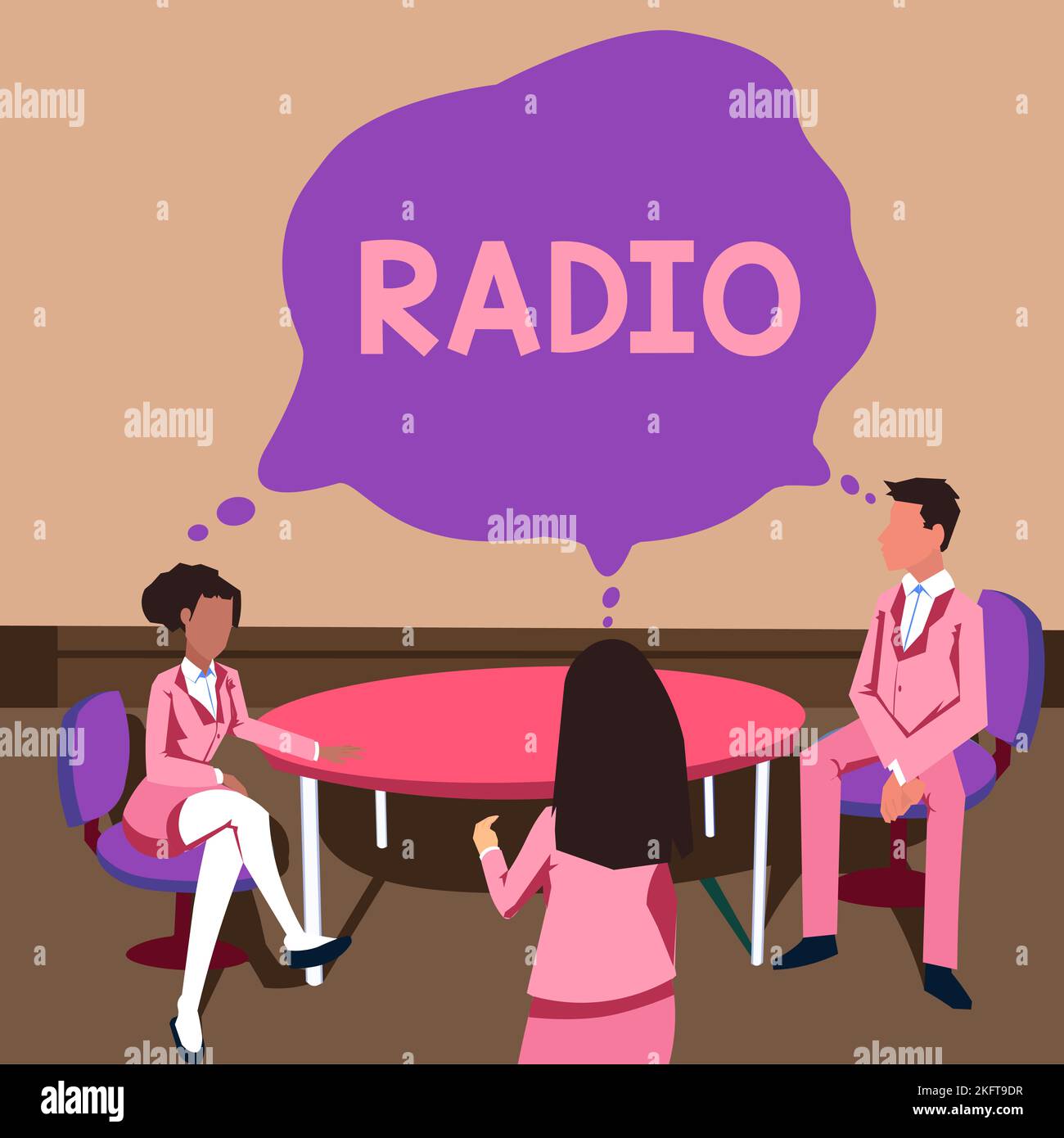 Text caption presenting Radio. Business concept transmission reception ...