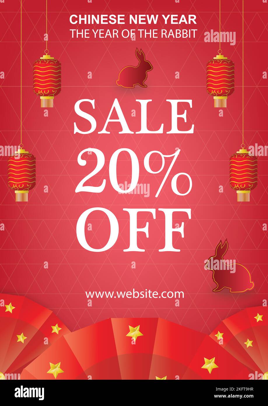 Chinese New year Sale offer poster A4 Stock Vector Image & Art - Alamy