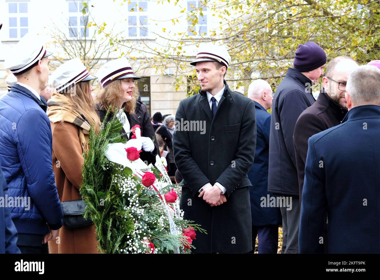 Lublin, Poland. 11 November 2022. Students of KUL paying tribute to ...