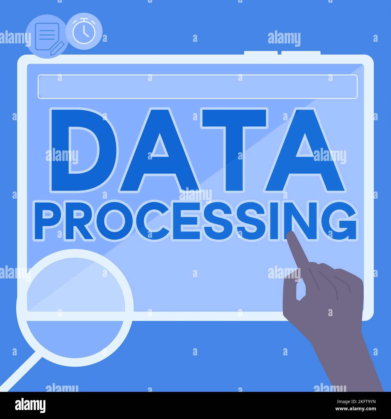 Handwriting Text Data Processing Conceptual Photo Collection And Manipulation Of Items Of Data