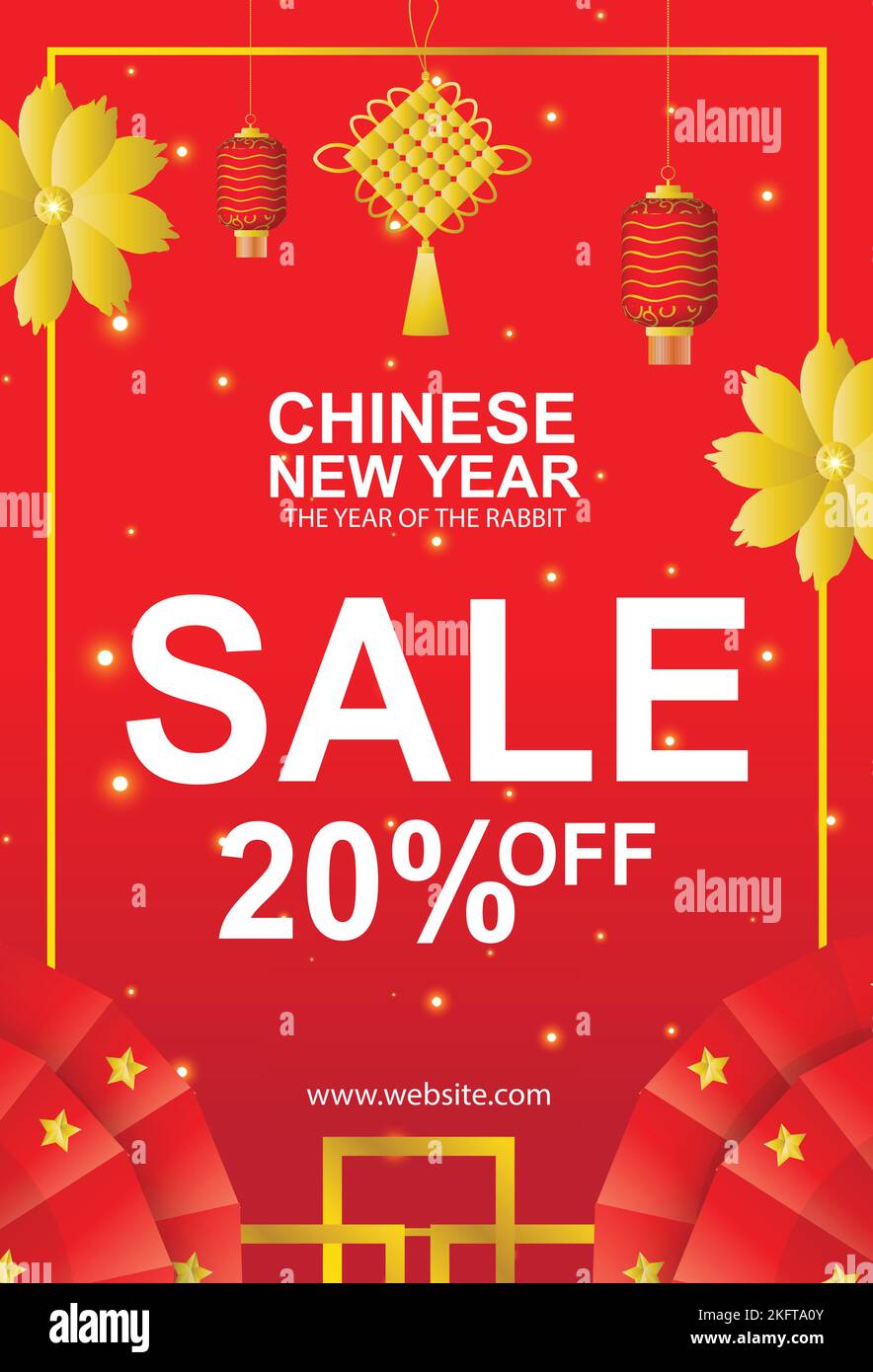 Chinese New year Sale offer poster A4 Stock Vector Image & Art - Alamy