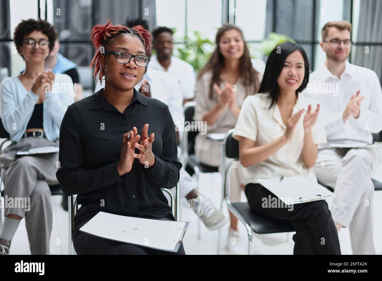 Audience Applauding a Great Speaker at Business convention and ...