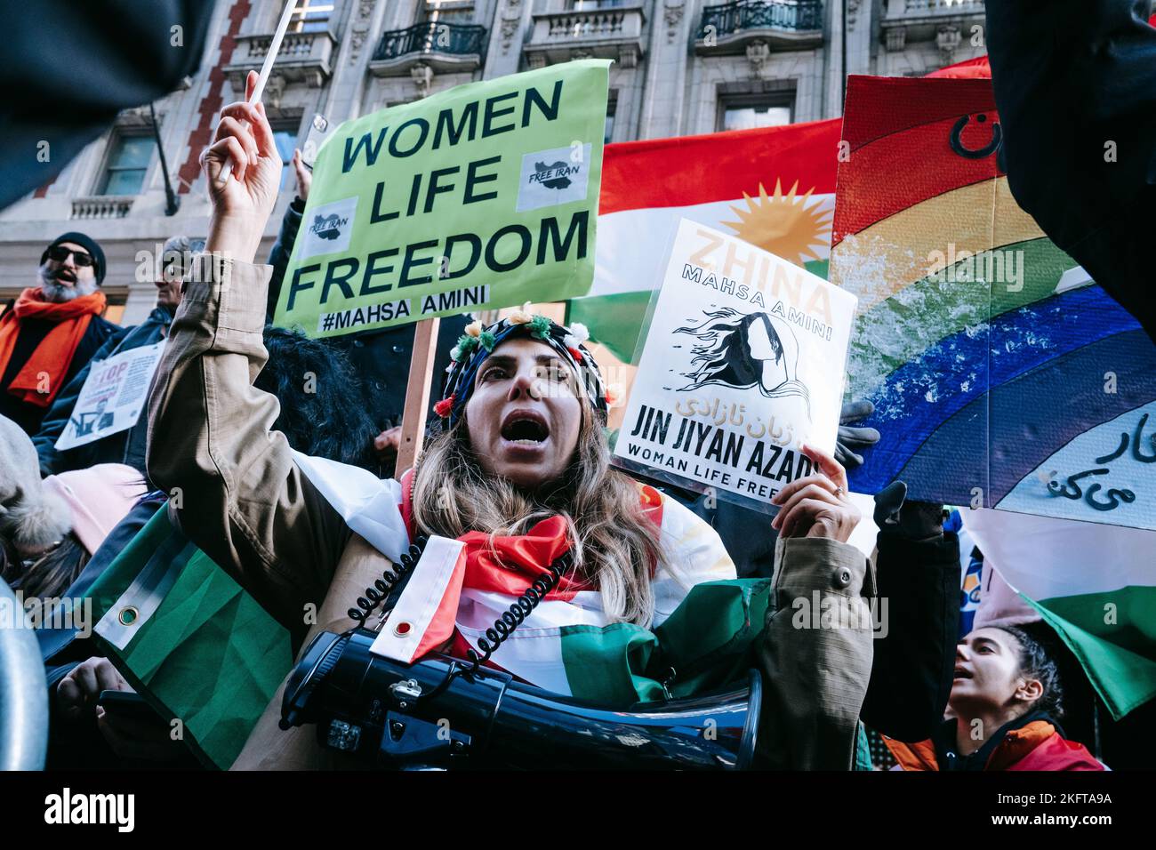 Woman life freedom iranian protestors hi-res stock photography and ...