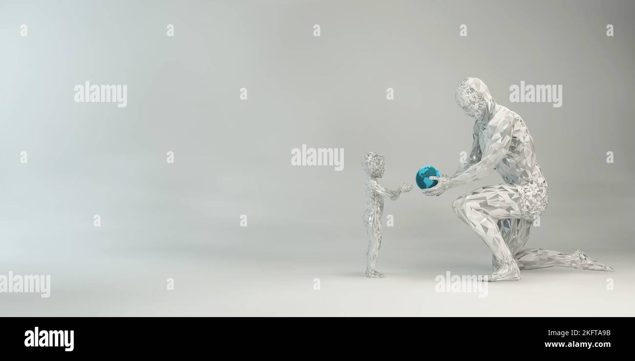 Giving the World To Your Kid Stock Photo - Alamy