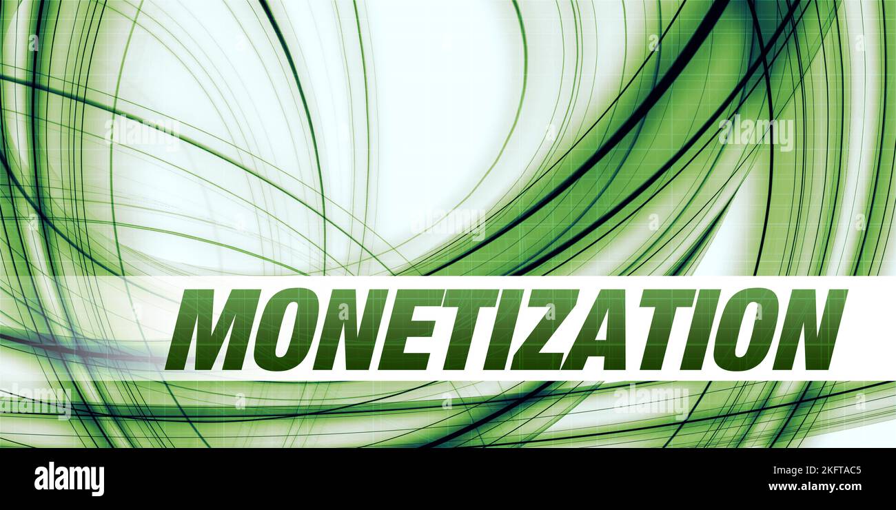 Monetization Concept on Green Abstract Background Stock Photo - Alamy