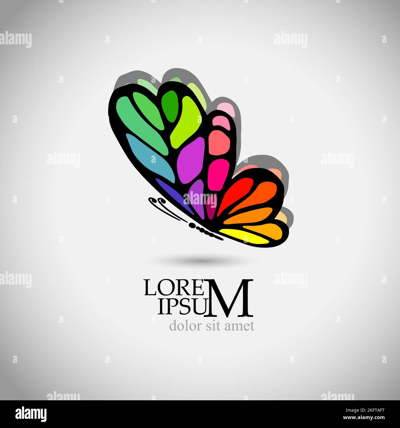 Rainbow butterfly logo. Vector illustration Stock Vector Image & Art ...