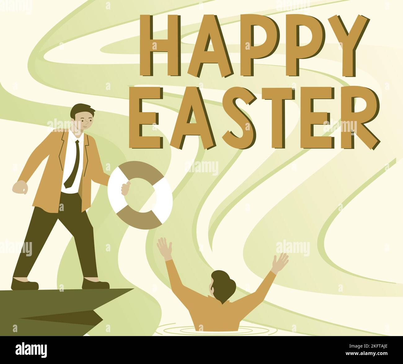 Handwriting text Happy Easter. Concept meaning Christian feast ...