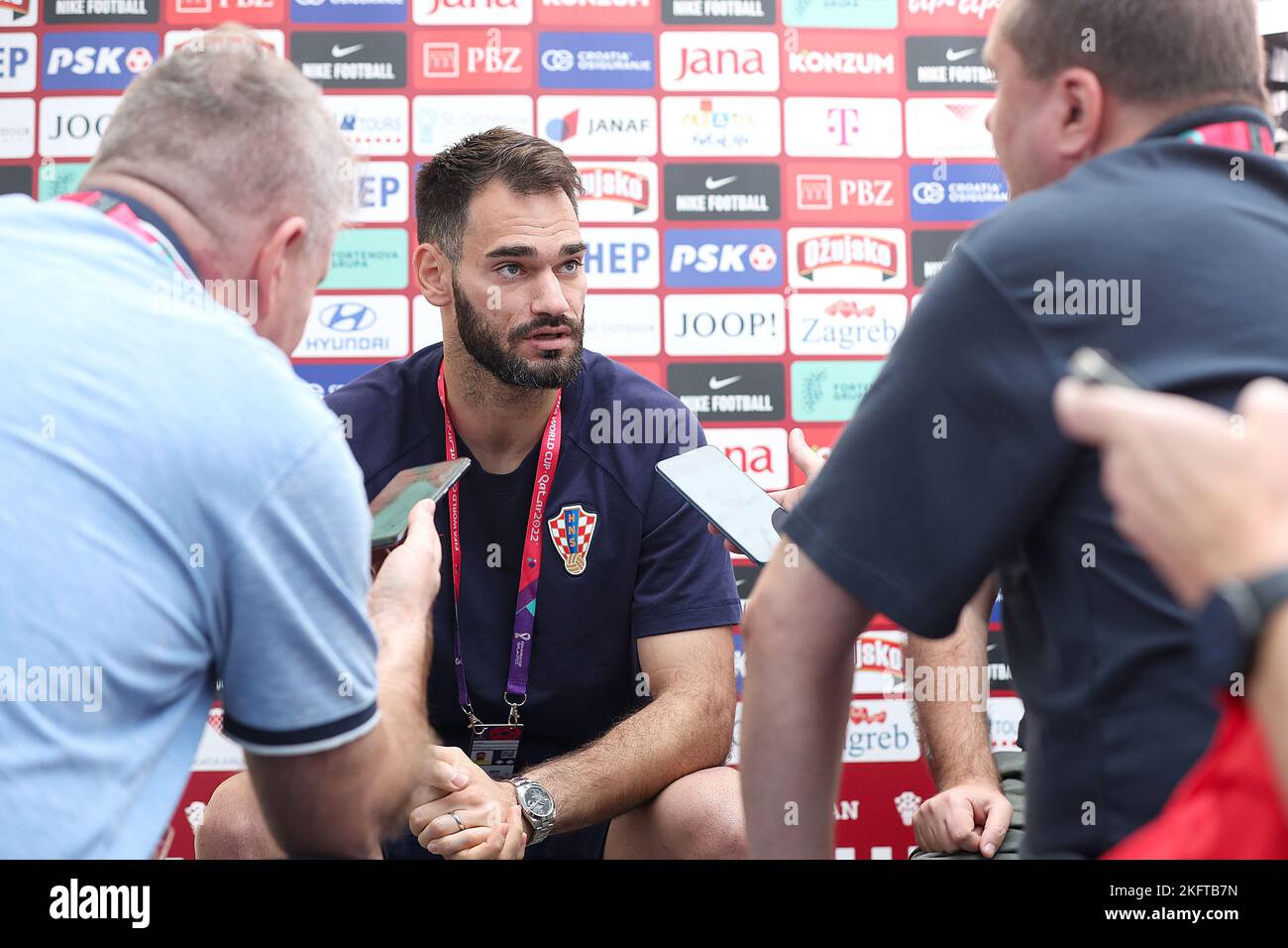 Doha, Qatar on November 20, 2022. Goalkeeper of the Croatian national ...
