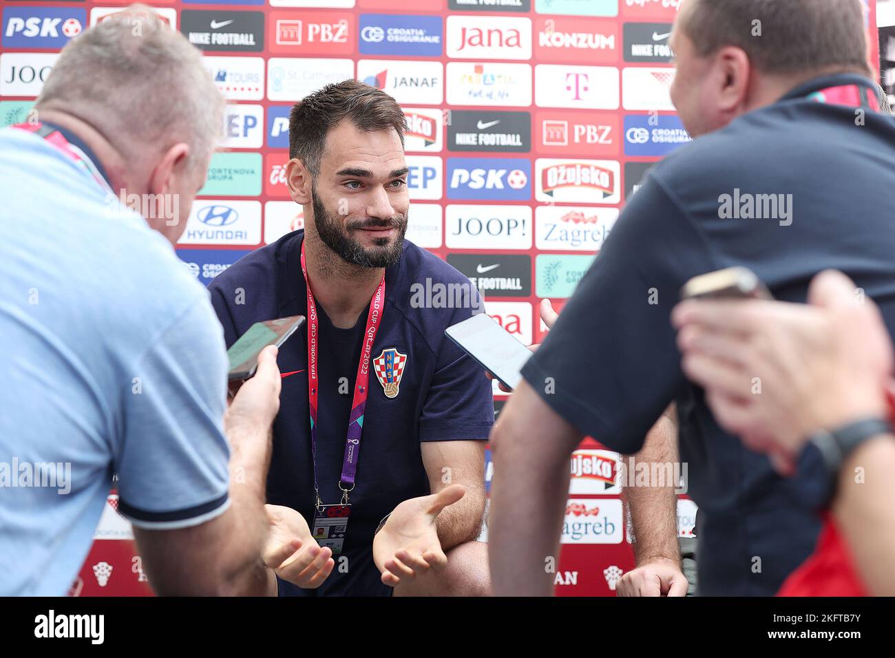 Doha, Qatar on November 20, 2022. Goalkeeper of the Croatian national ...