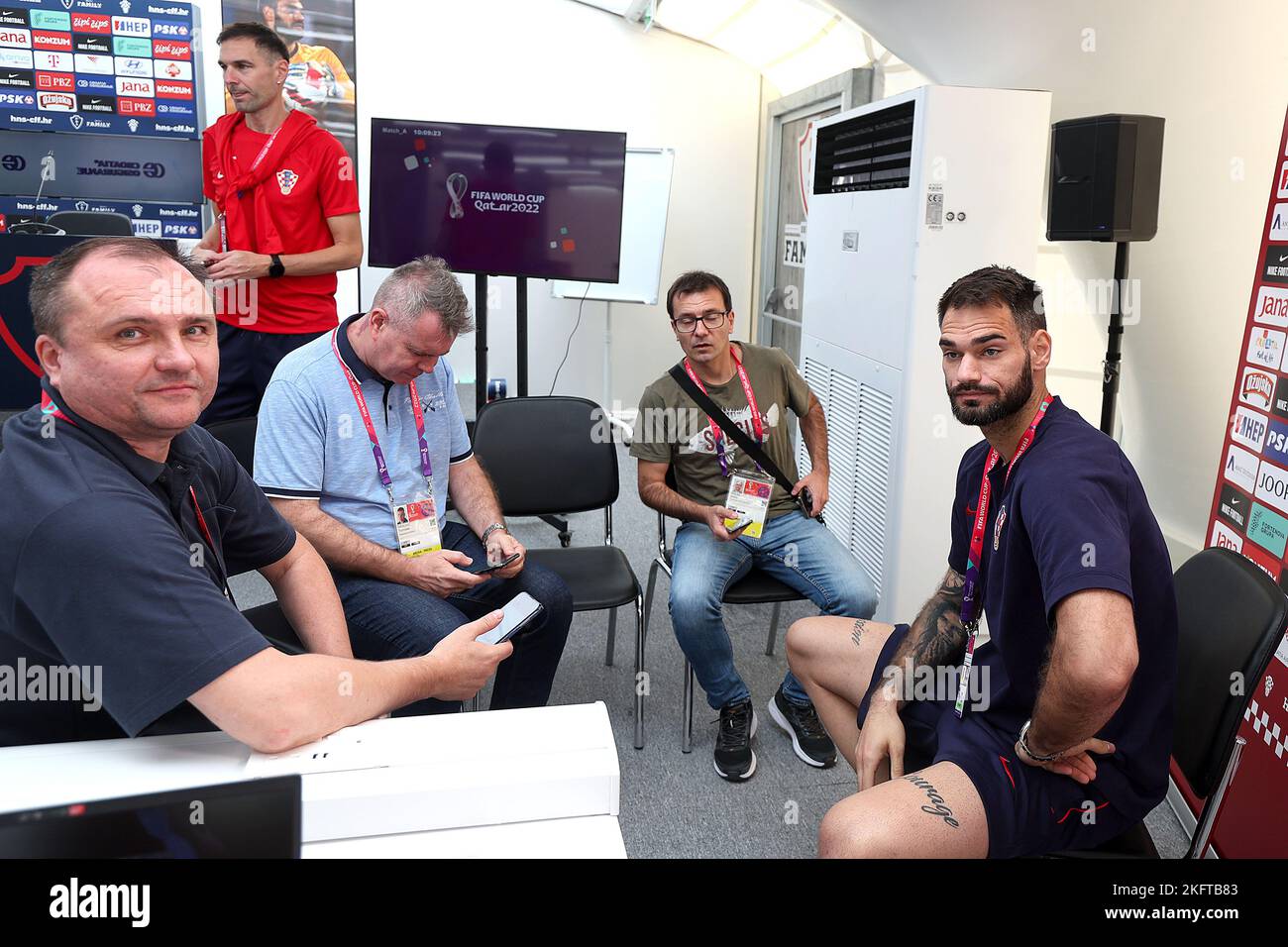 Doha, Qatar on November 20, 2022. Goalkeeper of the Croatian national ...
