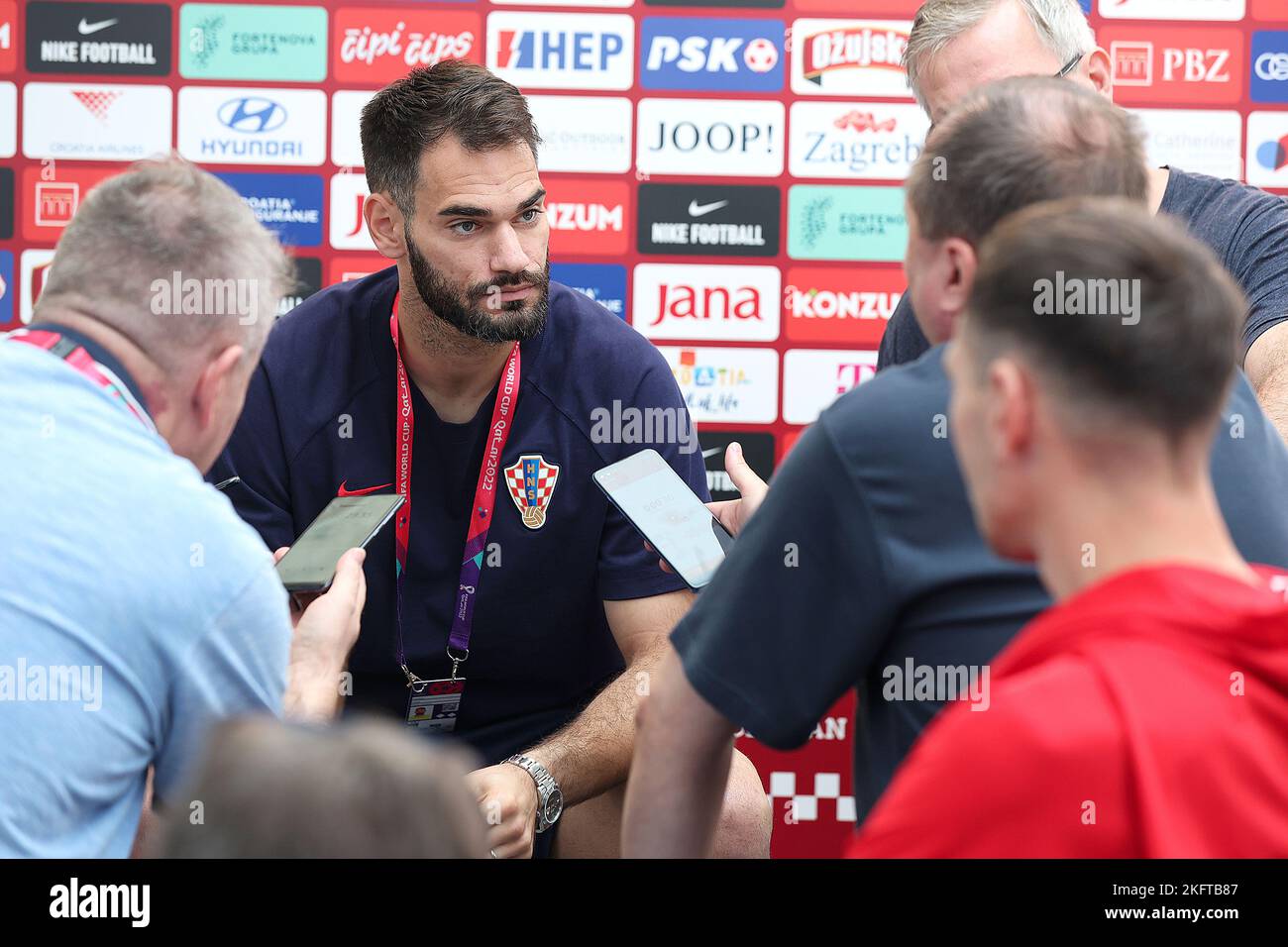Doha, Qatar on November 20, 2022. Goalkeeper of the Croatian national ...