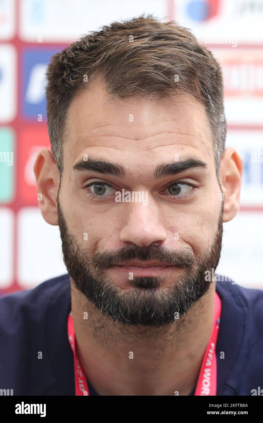 Doha, Qatar on November 20, 2022. Goalkeeper of the Croatian national ...