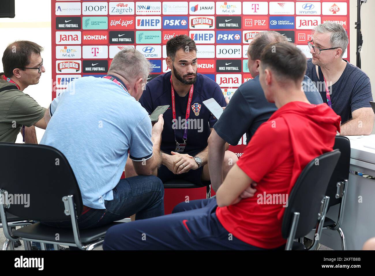 Doha, Qatar on November 20, 2022. Goalkeeper of the Croatian national ...