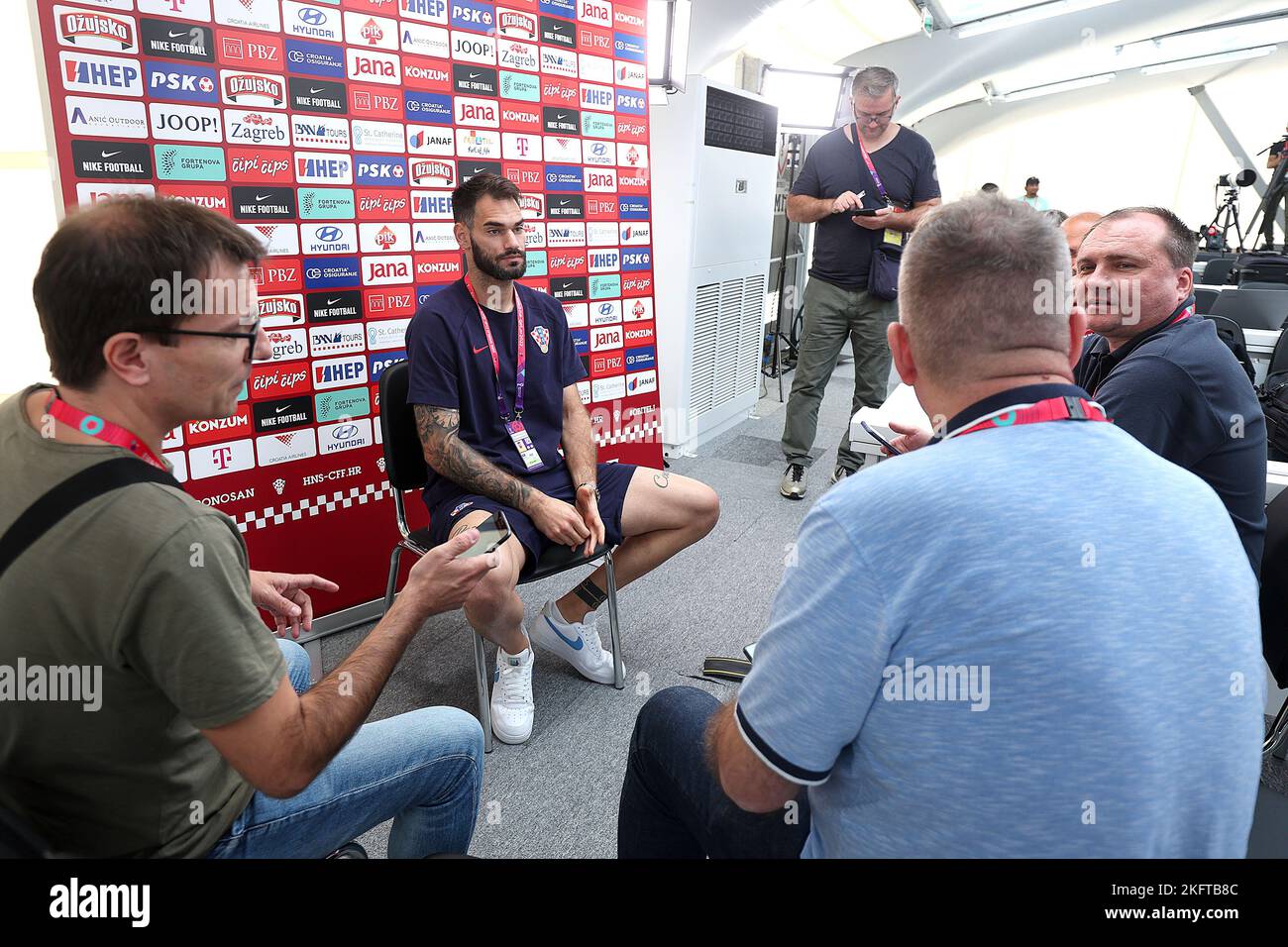 Doha, Qatar on November 20, 2022. Goalkeeper of the Croatian national ...