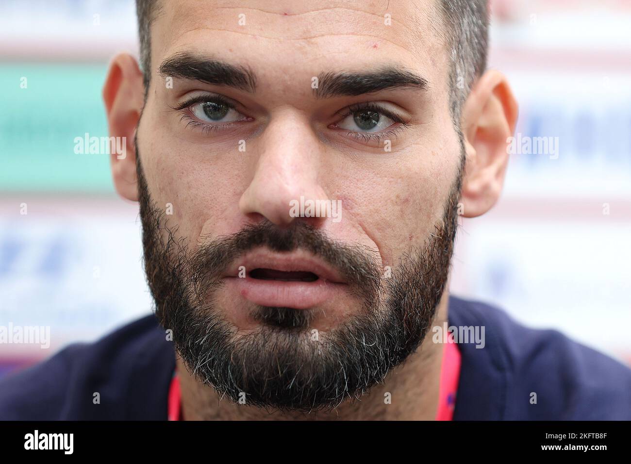 Doha, Qatar on November 20, 2022. Goalkeeper of the Croatian national ...