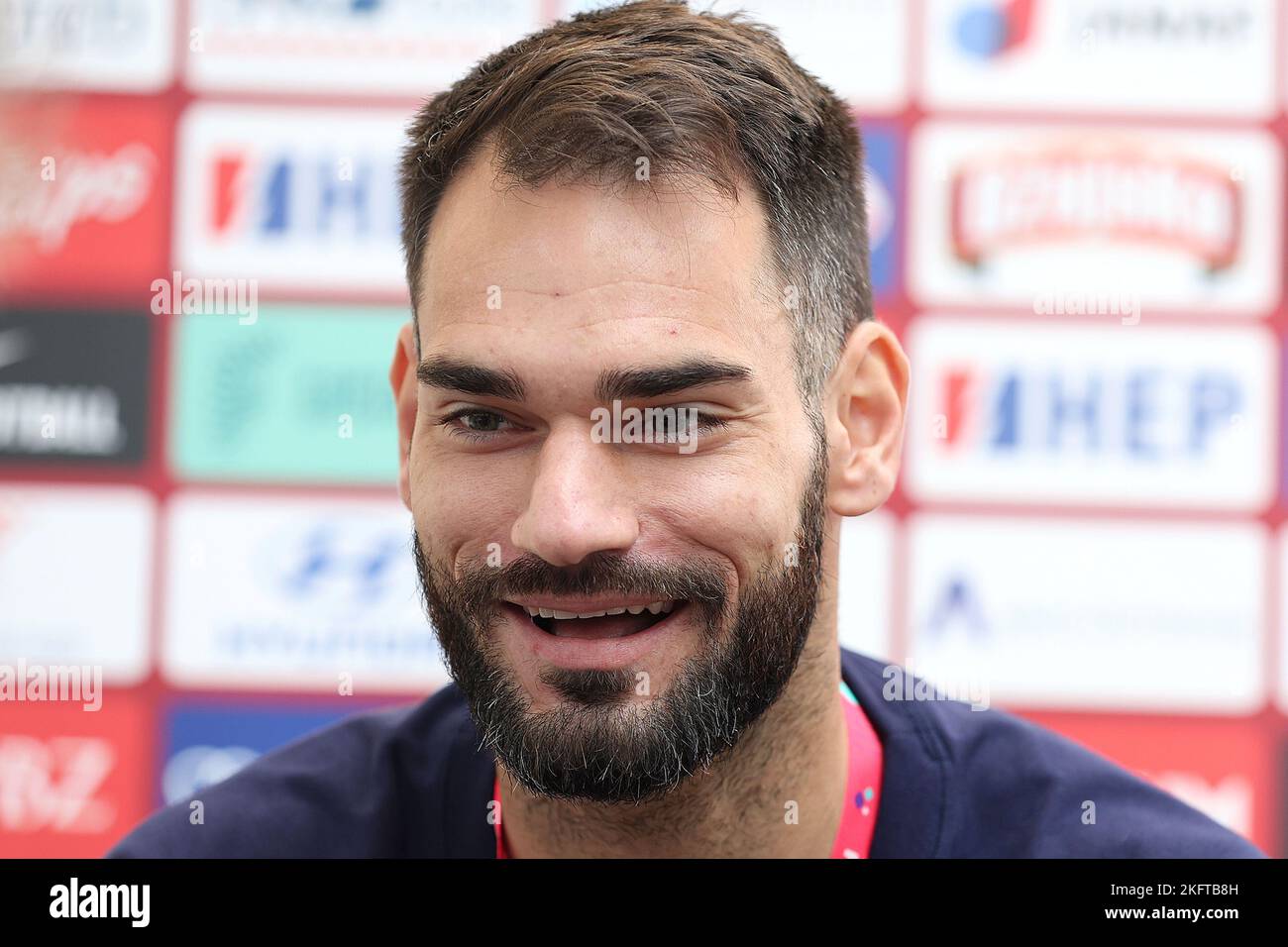 Doha, Qatar on November 20, 2022. Goalkeeper of the Croatian national ...