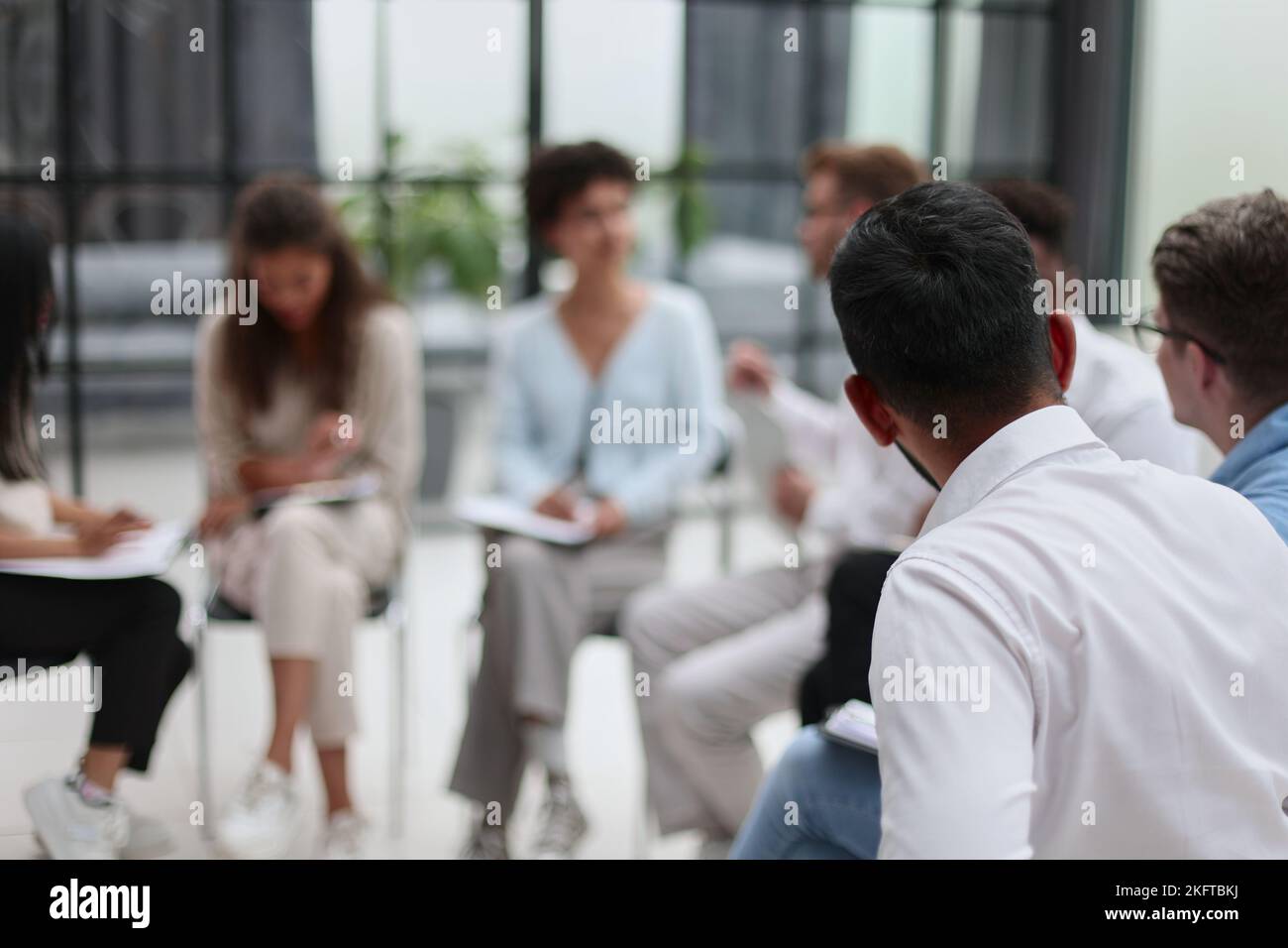 Group of businesspeople during workshop at office Stock Photo - Alamy