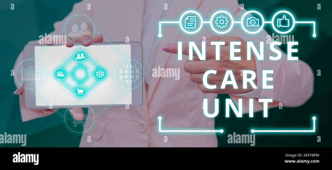 Inspiration showing sign Intense Care Unit. Concept meaning a unit in a ...
