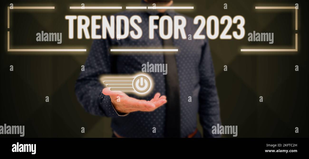 Inspiration showing sign Trends For 2023. Business showcase list of ...